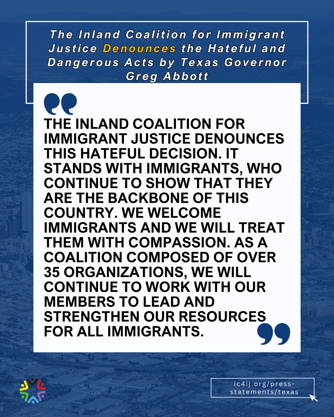Press Statements - Inland Coalition for Immigrant Justice